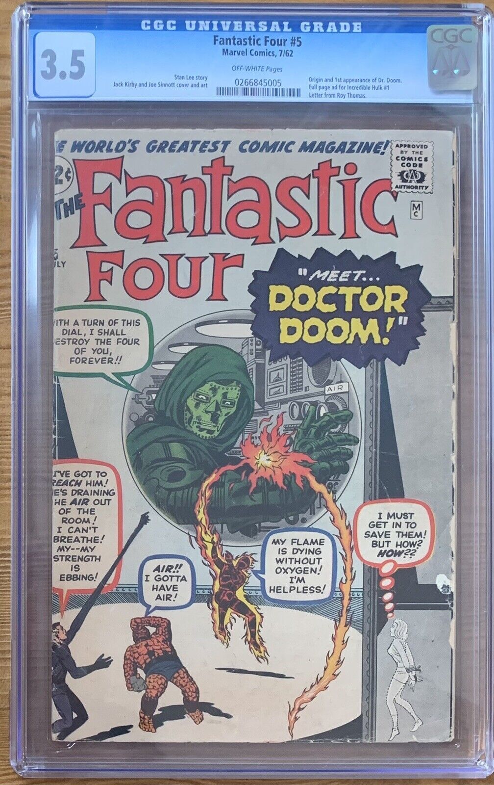 Fantastic Four #5 1962 1st Appearance Dr. Doom Stan Lee & Jack Kirby CGC 3.5 OW | Comic Books ...