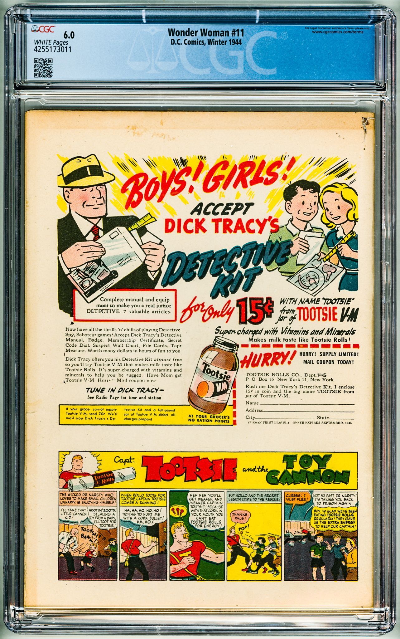 Wonder Woman #11 (1944) CGC 6.0! White Pages! 1st Appearance of Hypnota ...