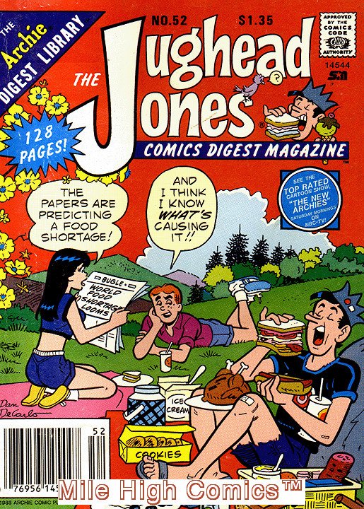 JUGHEAD JONES COMIC DIGEST (1977 Series) #52 Good Comics Book | Comic ...