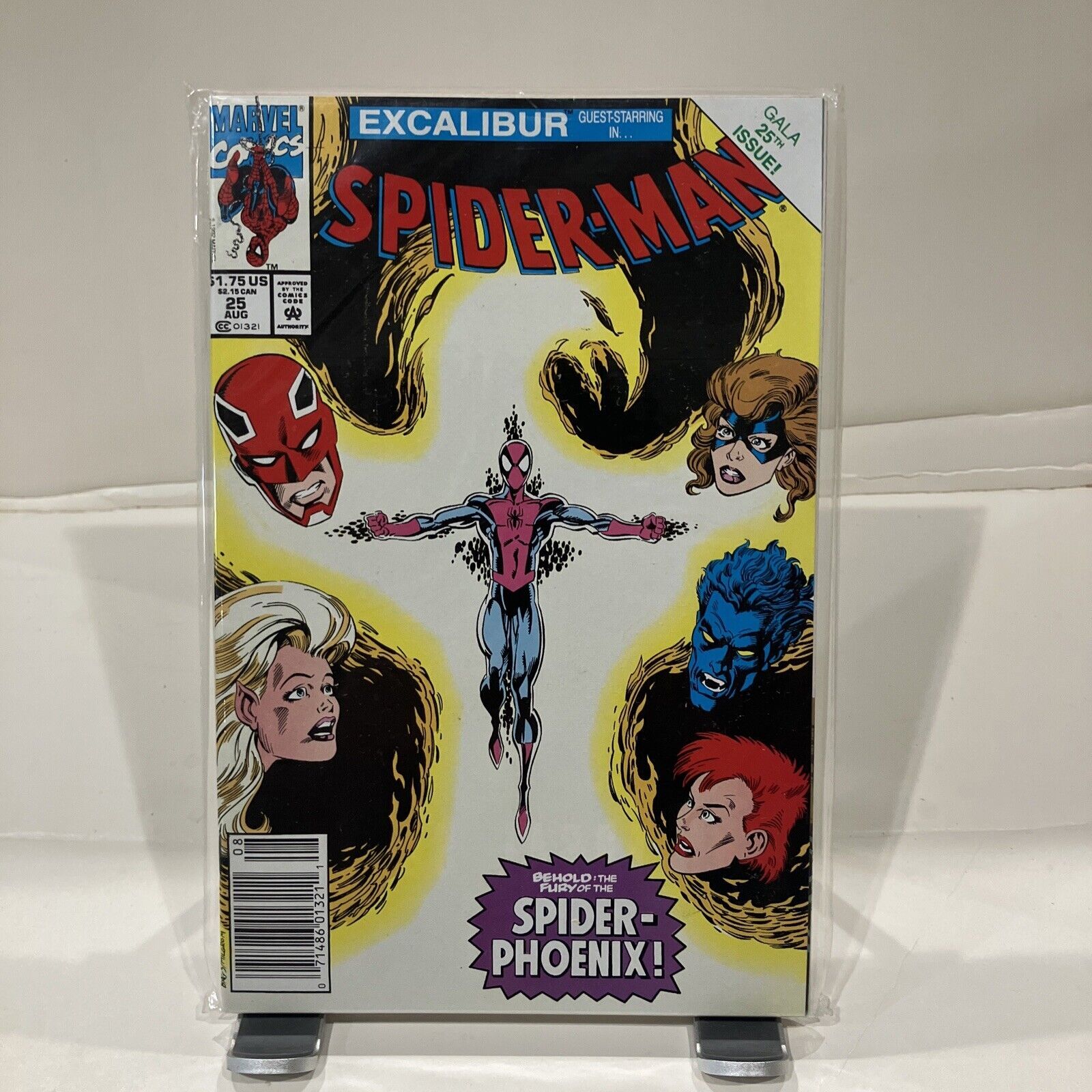 Spider-Man 25 AUG 1992 MCU Marvel Comic Book Spider-Phoenix Excalibur ...