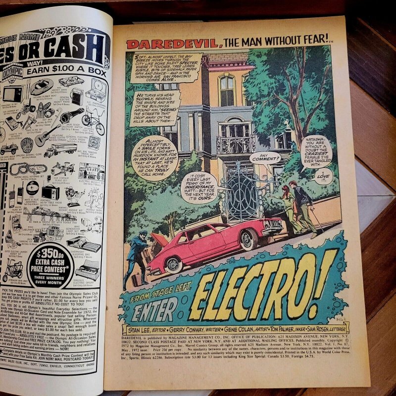 DAREDEVIL #87 VG/FN (Marvel 1972) featuring Black Widow & Electro ...