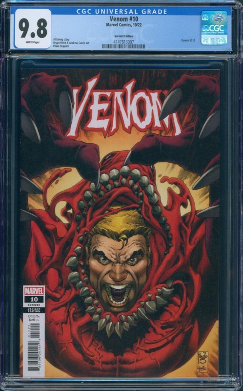 Venom #10 CGC 9.8 Siquira Variant 1st Mention of a 7th Venom Marvel ...