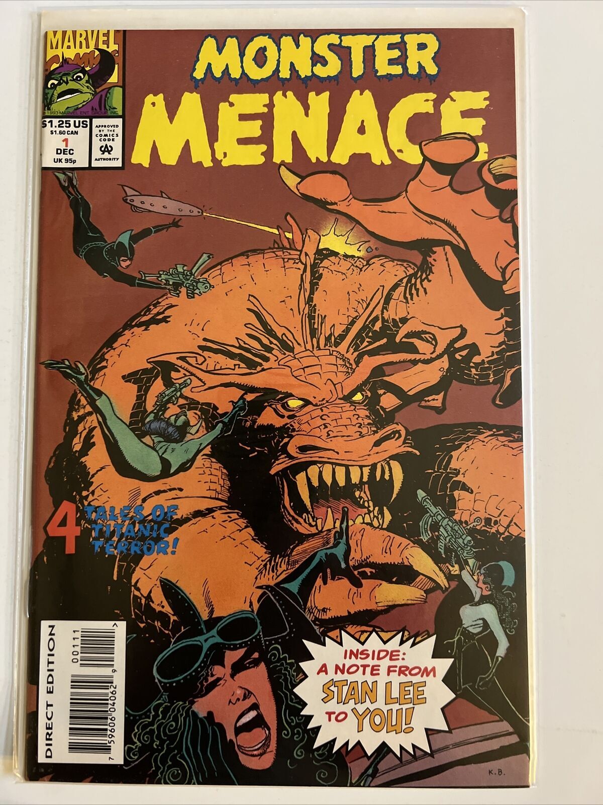 Monster Menace #1 Comic Book 4 Tales of Terror Stan Lee Note Marvel ...