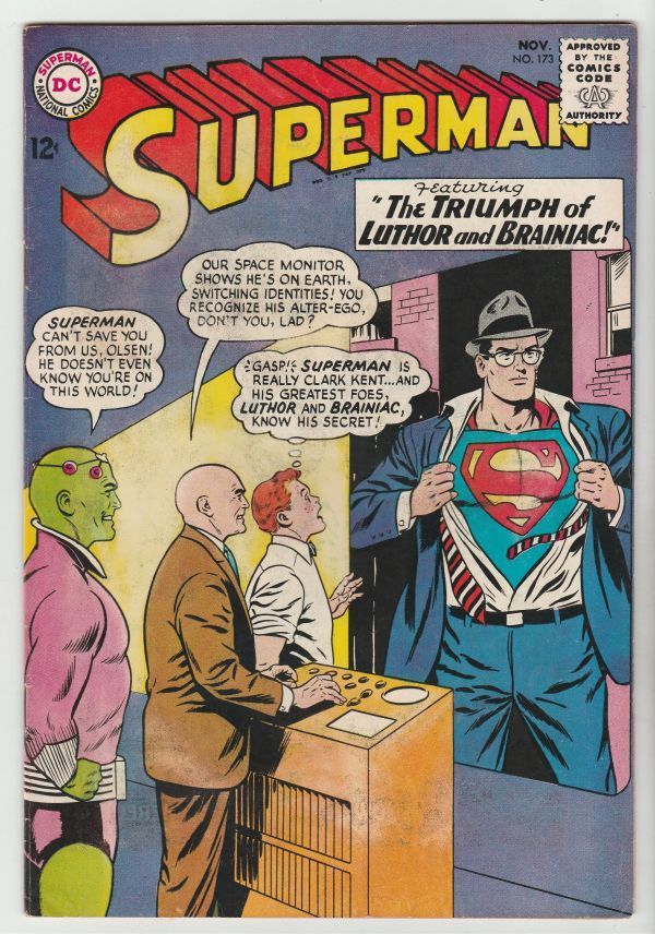 Superman #173 strict VG/FN+ 5.5 Appearance - Super-Monkey and Superboy ...