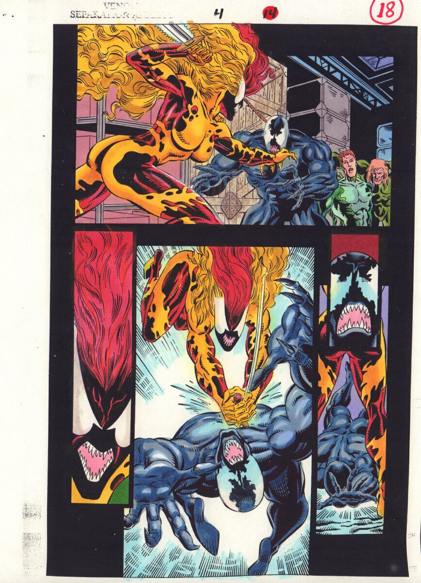 Venom: Separation Anxiety #4 p.18 Color Guide - Scream vs. Riot - 1994 ...