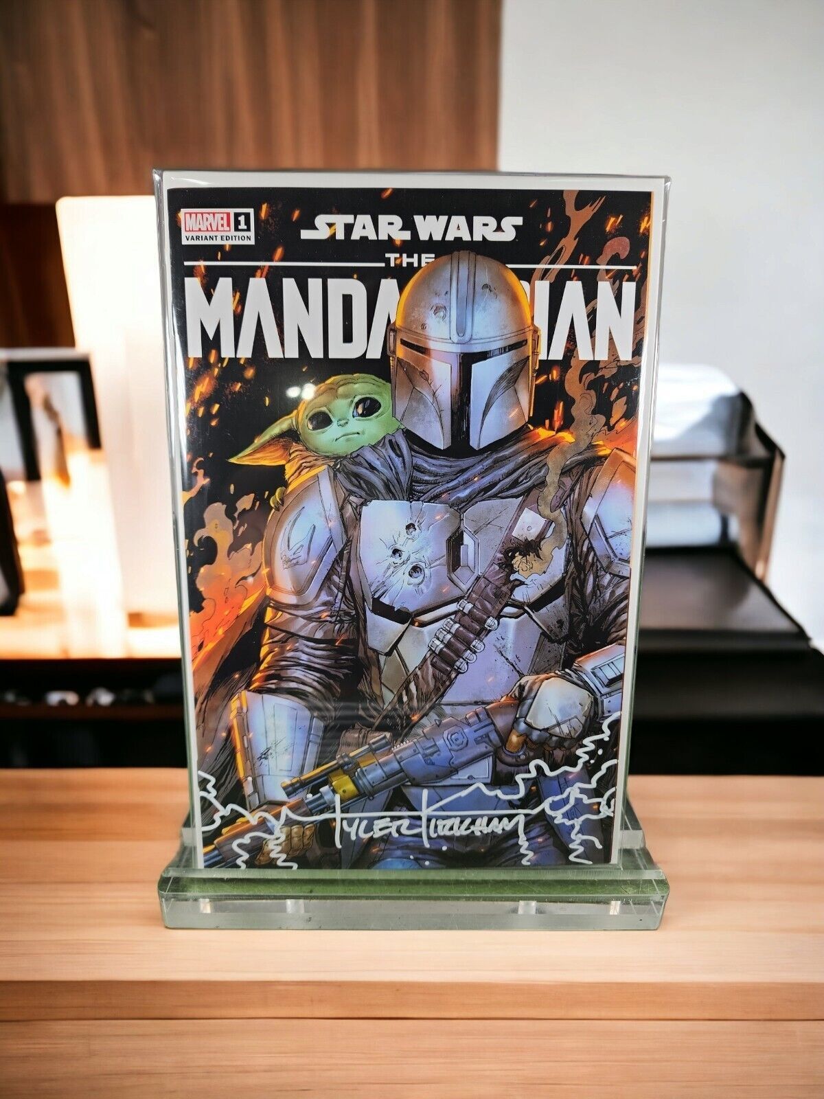 Star Wars Mandalorian #1 Battle Damage Artist Signed Custom Sig Kirkham ...