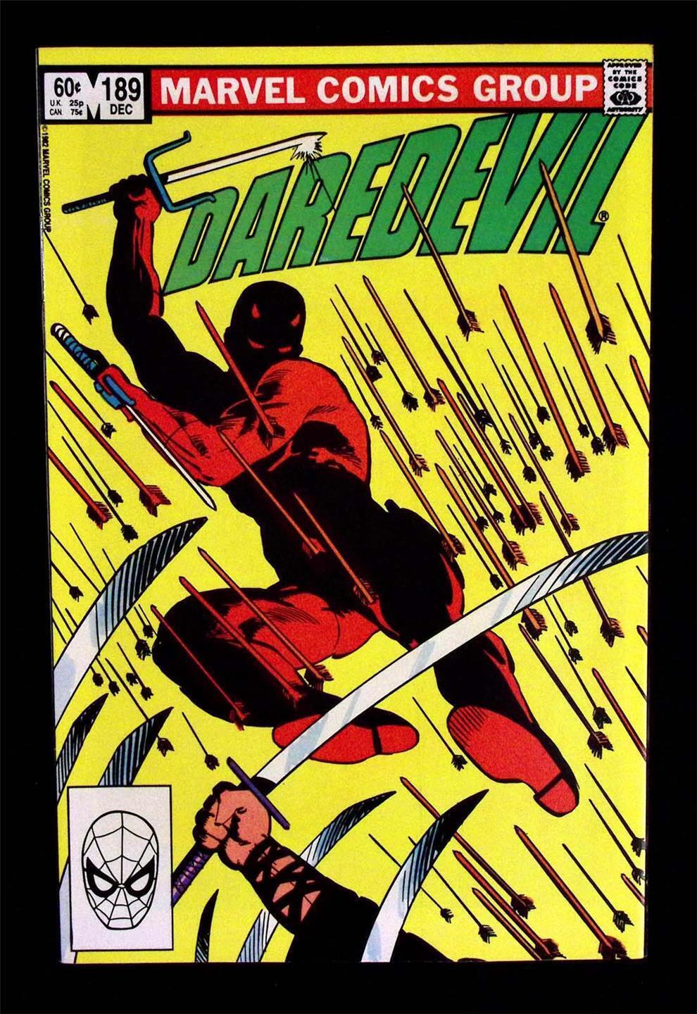 Daredevil #189 Death of Stick Frank Miller Marvel Dec 1982 Black Widow ...