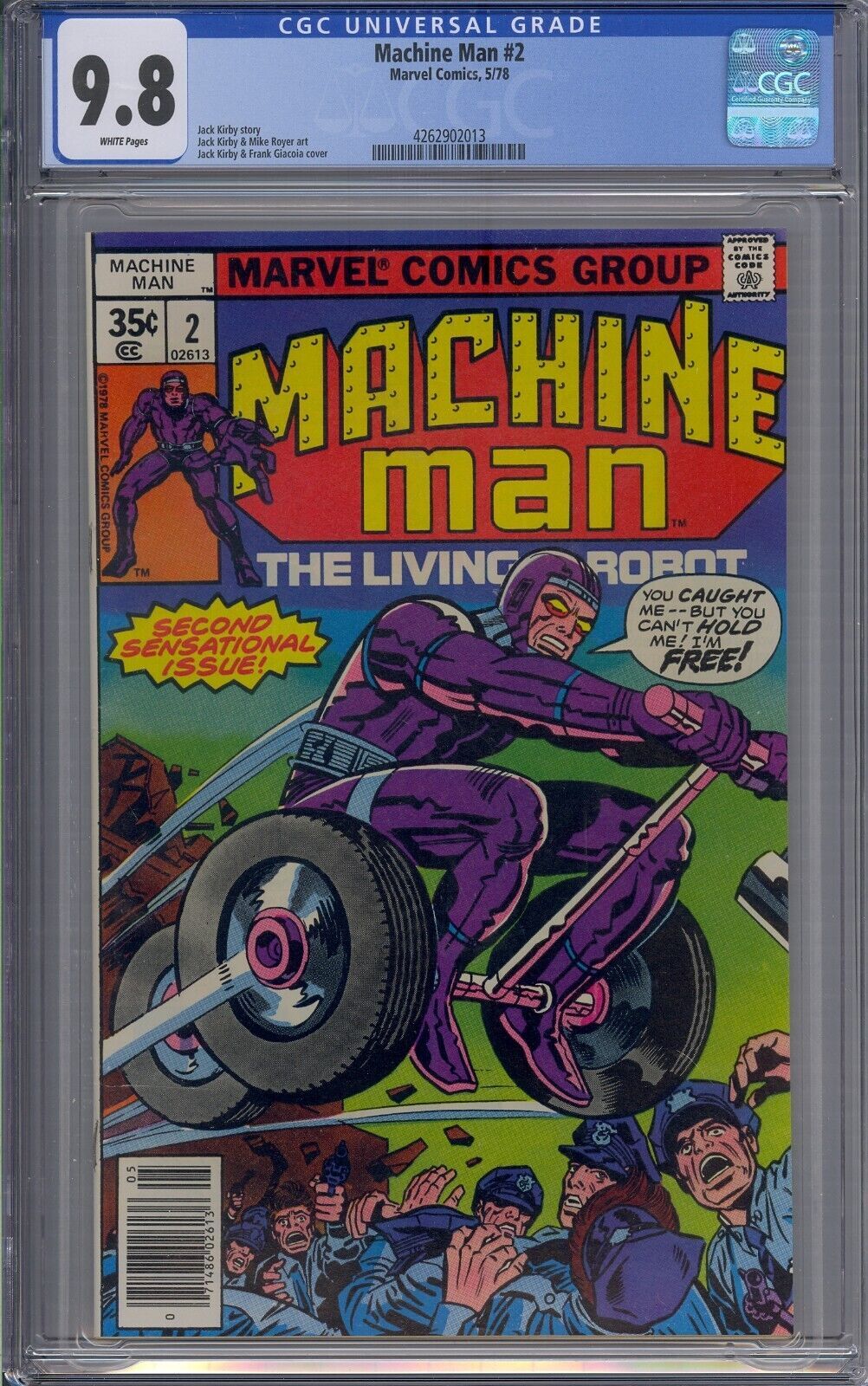 Machine MAN #2 CGC 9.8 Jack Kirby White Pages | Comic Books - Bronze ...