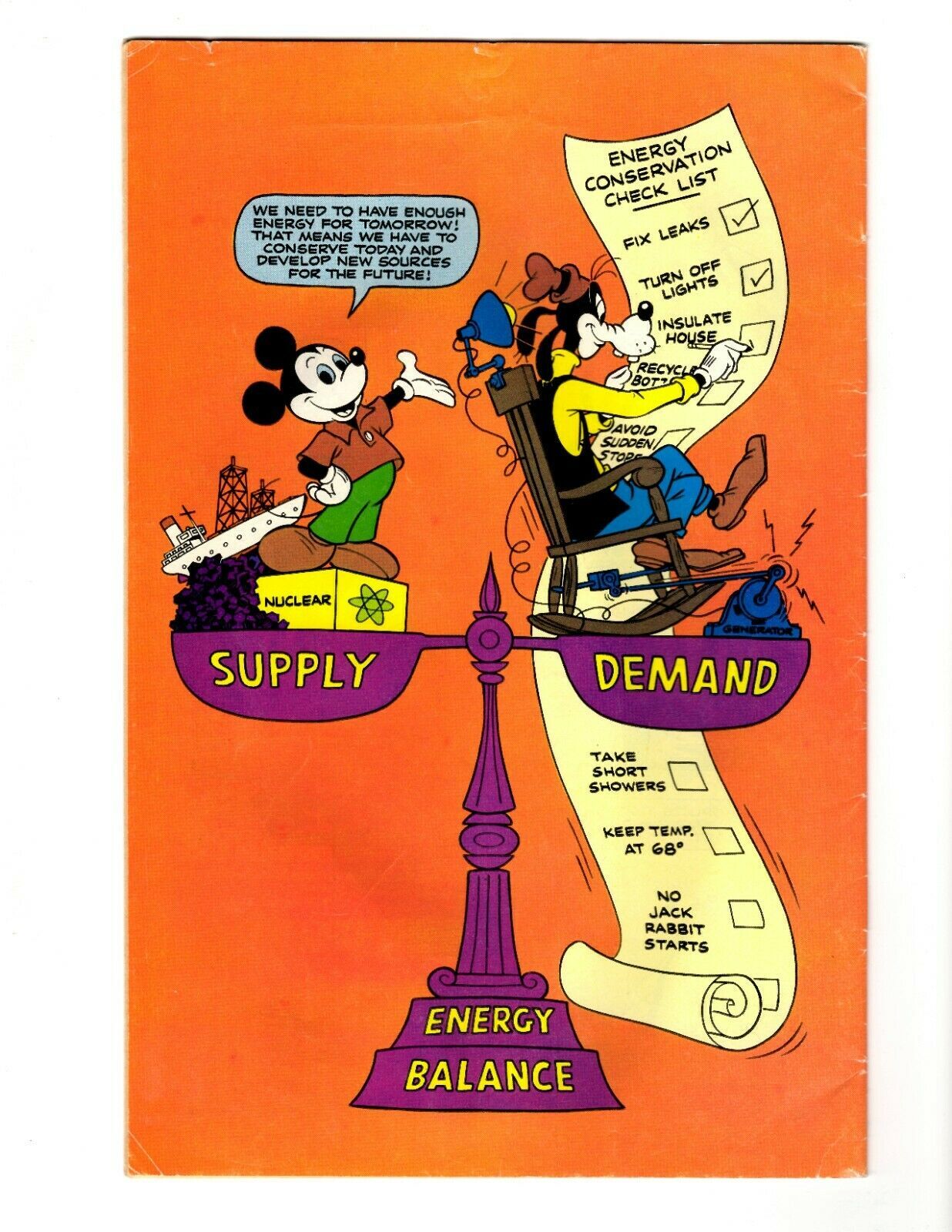 Mickey Mouse and Goofy Explore Energy Conservation VINTAGE 1978 Disney ...
