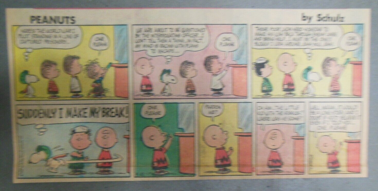 Peanuts Sunday Page by Charles Schulz from 4/23/1967 Size: ~7.5 x 15 ...