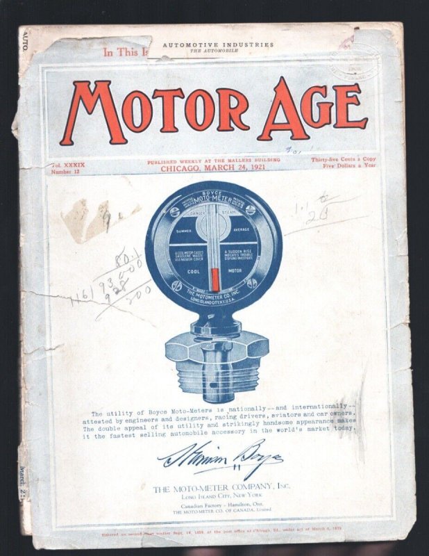 Motor Age 3/24/1921-140 pages of automotive history & vintage ads ...