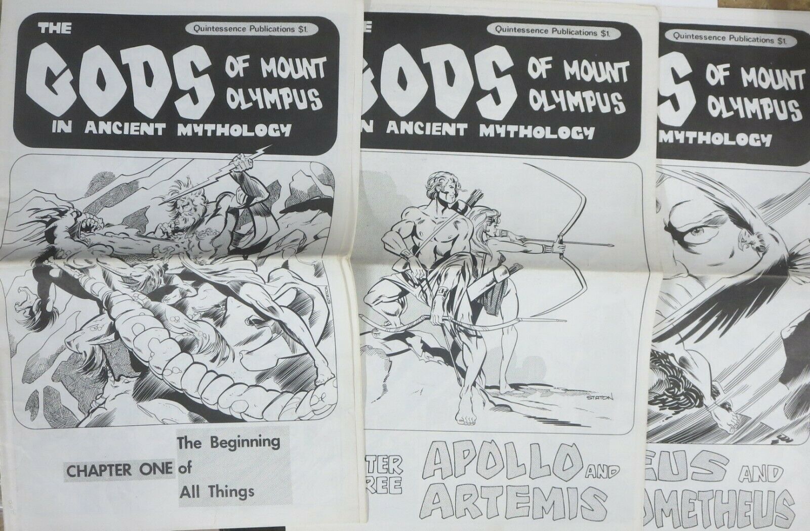 GODS OF MOUNT OLYMPUS #1-3 COMPLETE! Joe Staton Johnny Achziger Tabloid ...