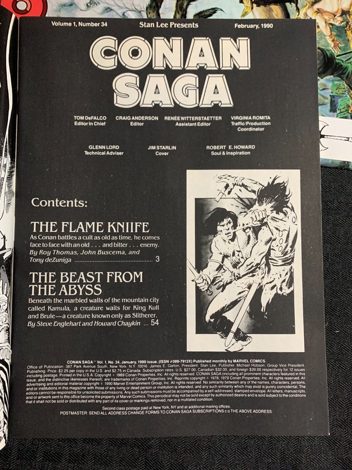 1990 CONAN SAGA Magazine #34 FVF #36 FN+ LOT of 2 Earl Norem / Jim ...