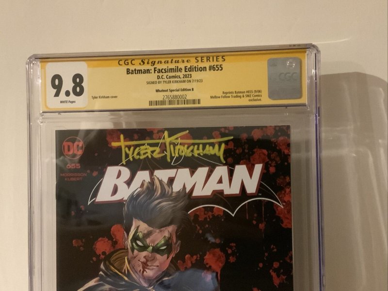 Batman 655 Sdcc Battle Damage CGC 9.8 Signed by Tyler Kirkham Artist ...