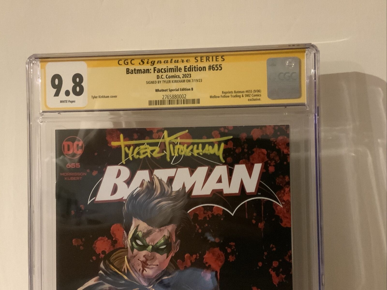 Batman 655 Sdcc Battle Damage CGC 9.8 Signed by Tyler Kirkham Artist ...