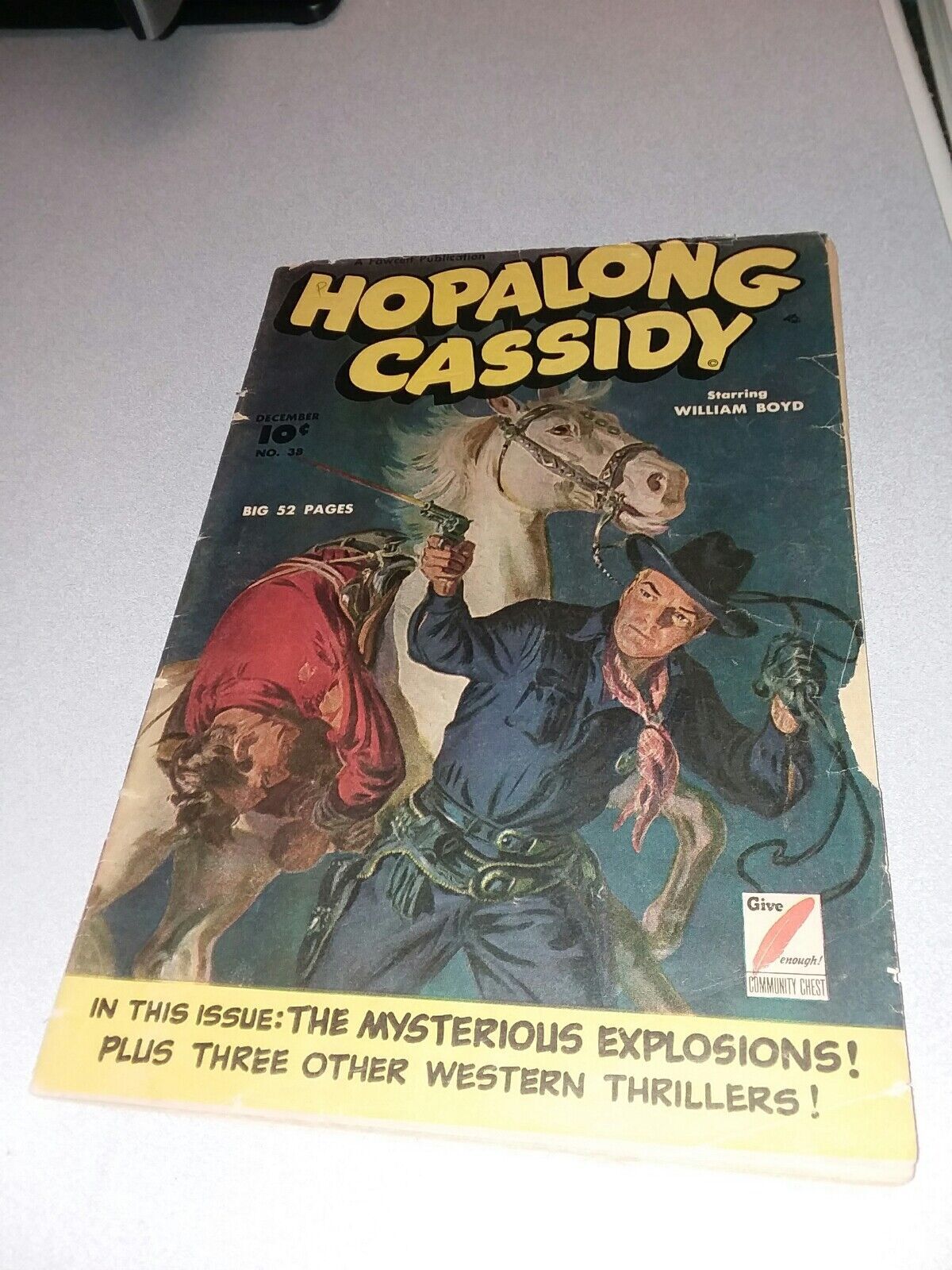 Hopalong Cassidy #38 Fawcett 1949 Golden Age western Comics William ...
