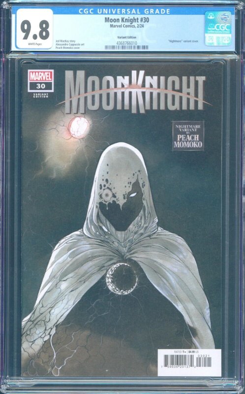 Moon Knight #30 CGC 9.8 Peach MoMoKo Nightmare Variant Marvel 2023 ...