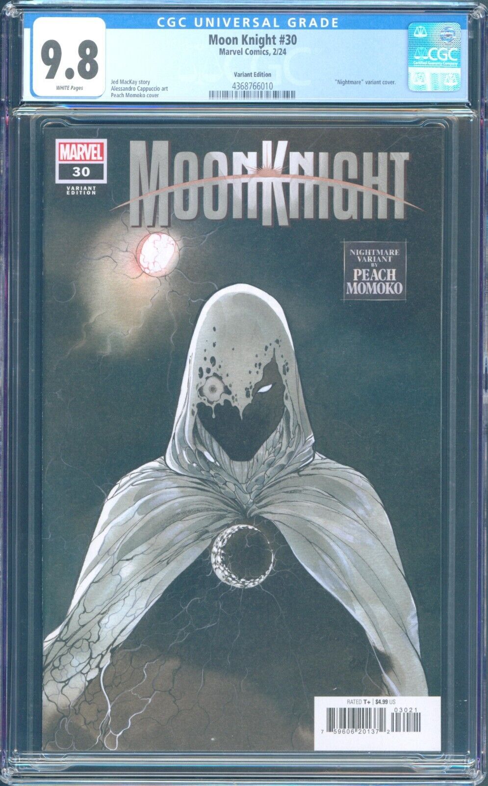 Moon Knight #30 CGC 9.8 Peach MoMoKo Nightmare Variant Marvel 2023 ...