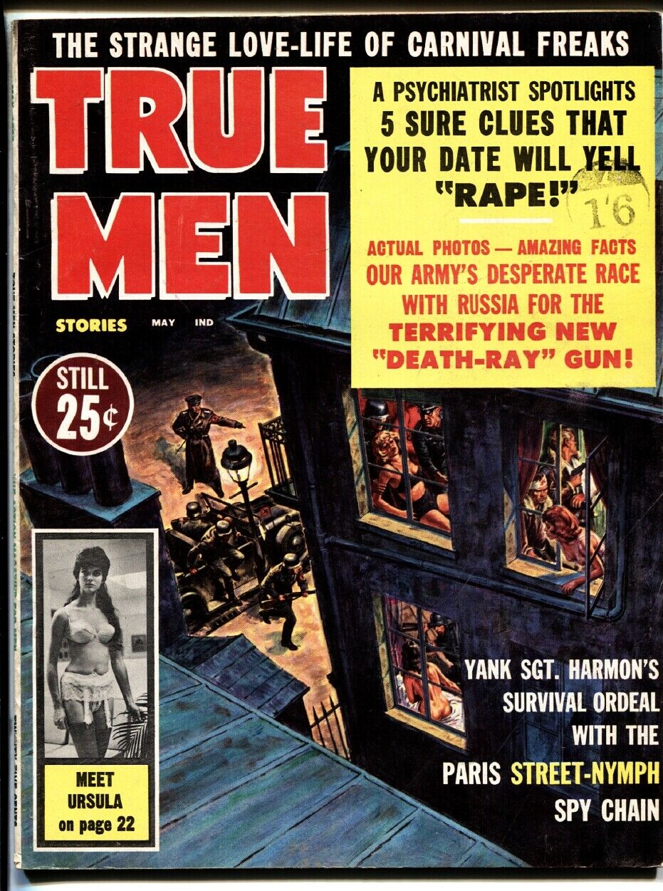 True Men May 1963-pulp thrills-Nazi brothel cover-cheesecake wild ...