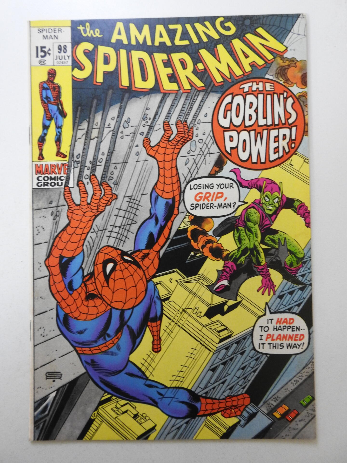 The Amazing Spider-Man #98 (1971) "The Goblin's Last Gasp!" VF+ ...