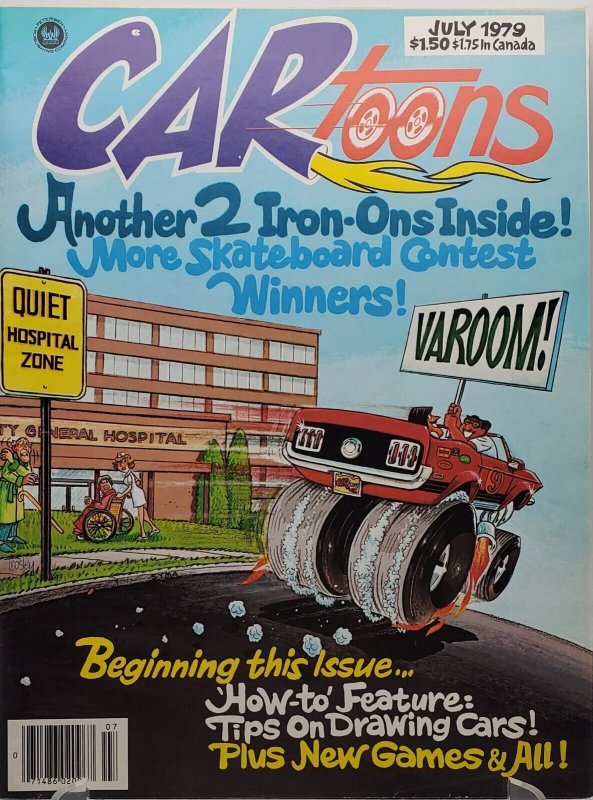 CARtoons Magazine July 1979 w/ both IRON-ONS, Cartoons for the car ...