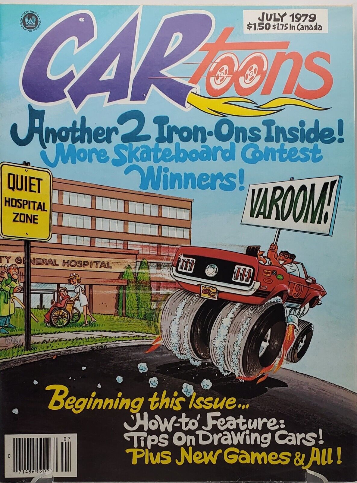 CARtoons Magazine July 1979 w/ both IRON-ONS, Cartoons for the car ...