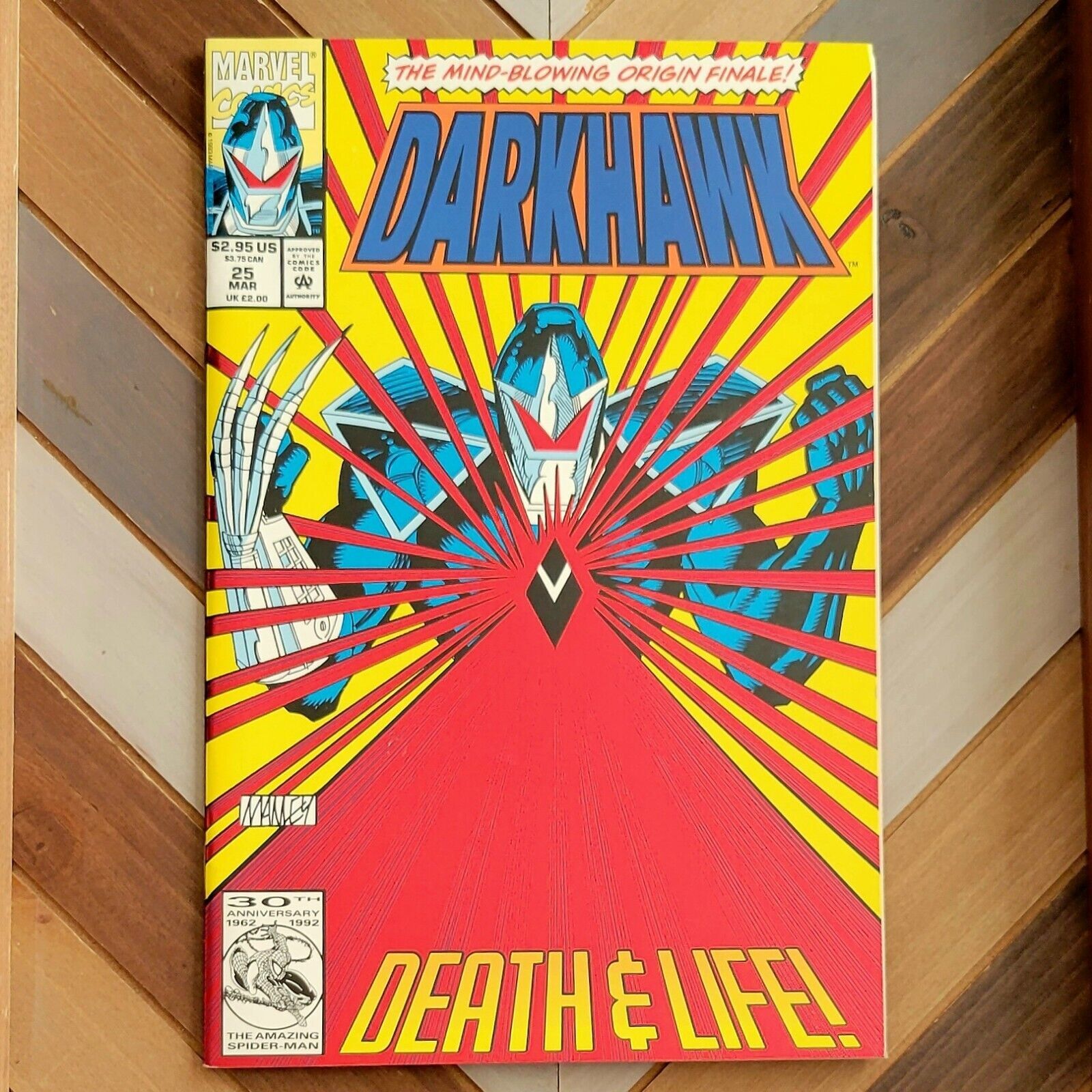 Darkhawk #25 NM- (Marvel 1993) Red foil cover, origin story & Debut of ...