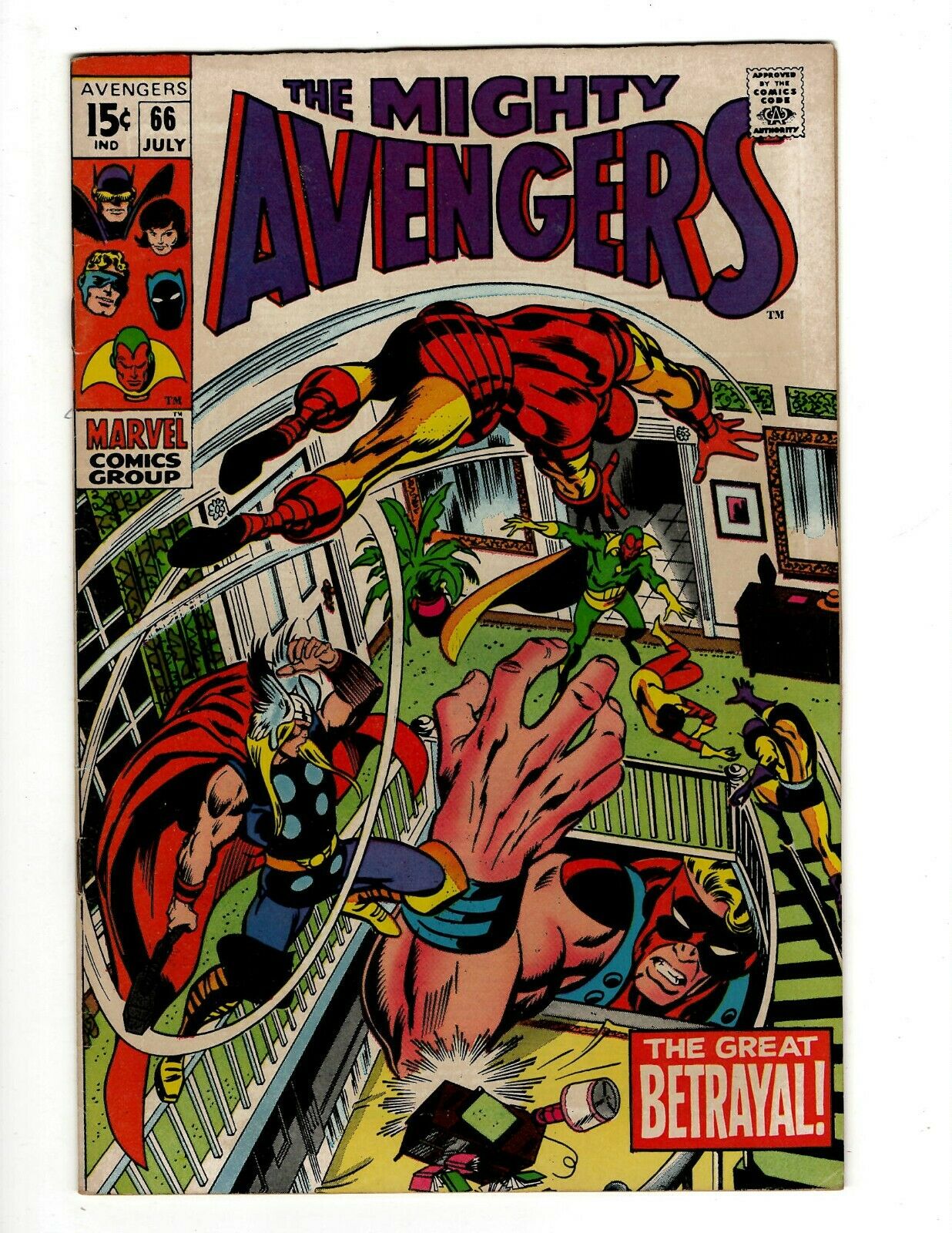 Avengers # 66 VF/NM Marvel Comic Book Hulk Thor Captain America Iron ...