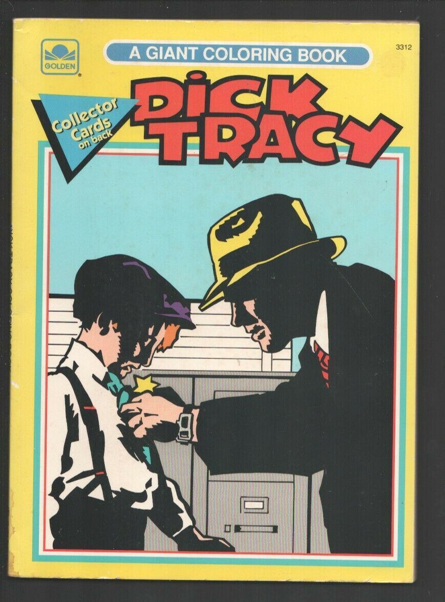 Dick Tracy Giant Coloring Book 1990-Warren Beatty film- pages have word ...