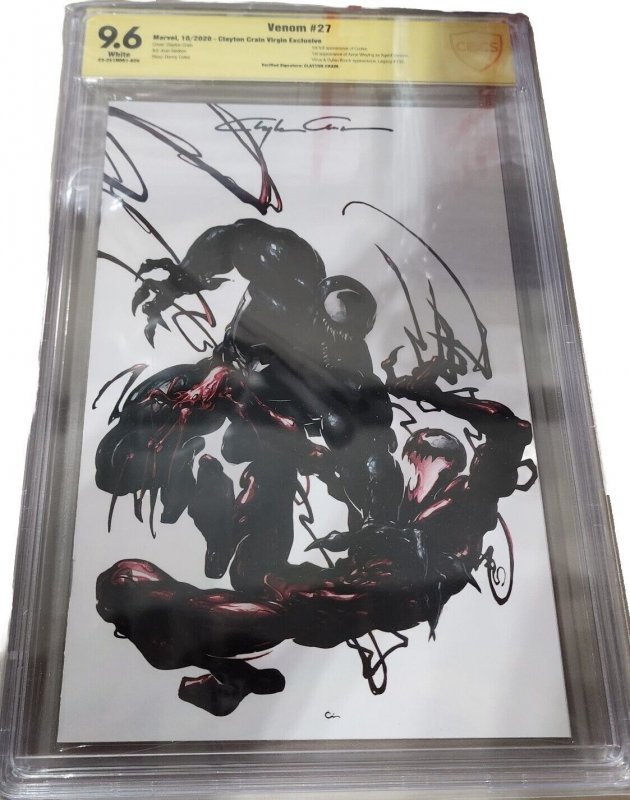 Venom 27 Virgin Black Flag Comics Variant Signed by Clayton Crain CBCS ...