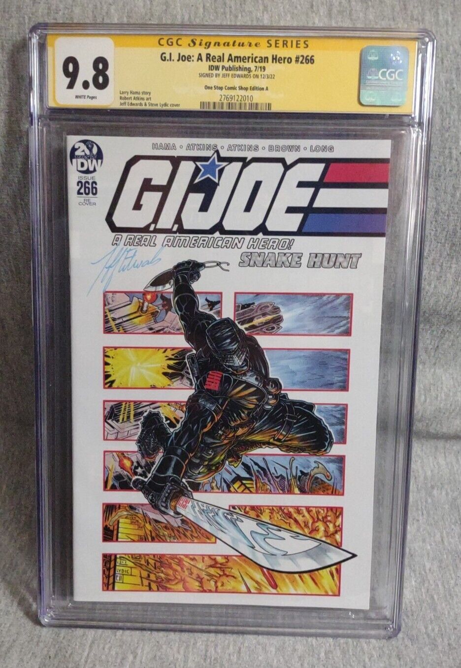 G.I. Joe #266 IDW CGC 9.8 SS One Stop Comic Shop Edition A, Signed Jeff ...