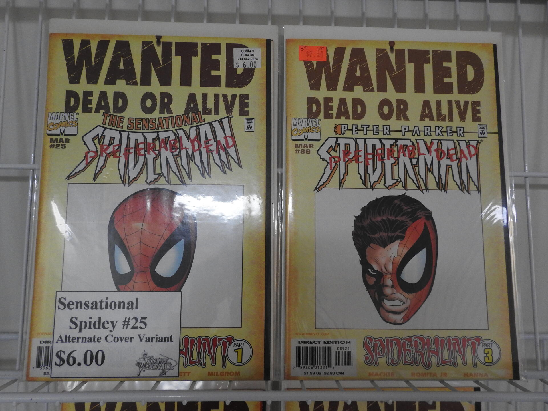 The Sensational Spider-Man: Wanted Dead or Alive Variant Set Avg. VF+ ...