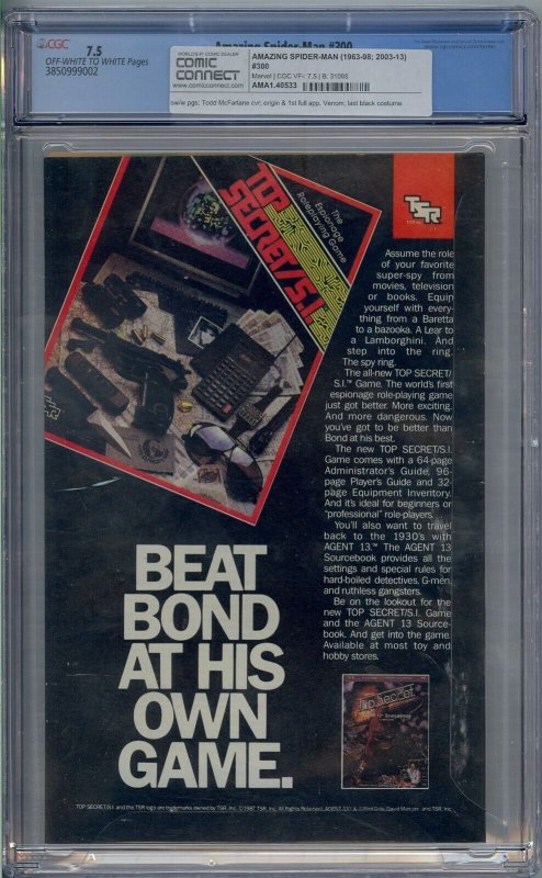 Amazing Spider-Man #300 CGC 7.5 1st Venom Todd Mcfarlane | Comic Books ...