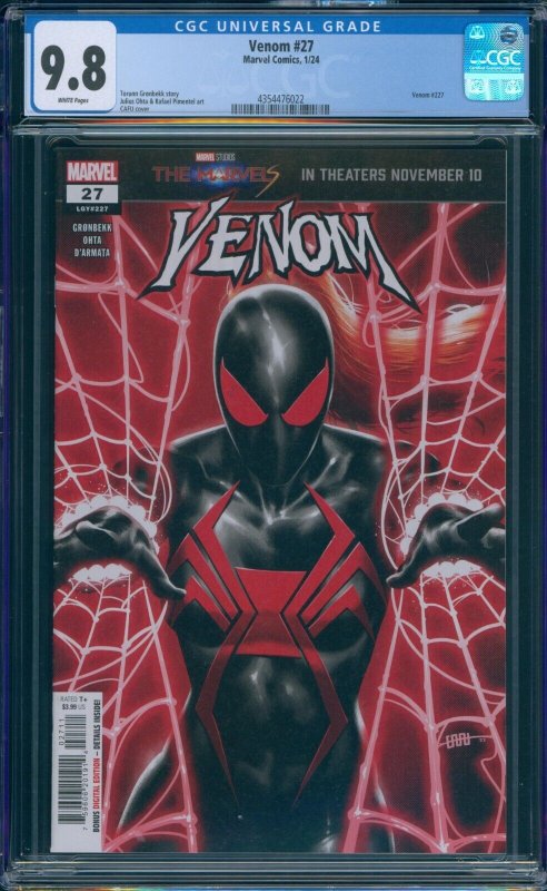 Venom #27 CGC 9.8 Black Widow Symbiote Cover A Marvel 2023 White Pages ...