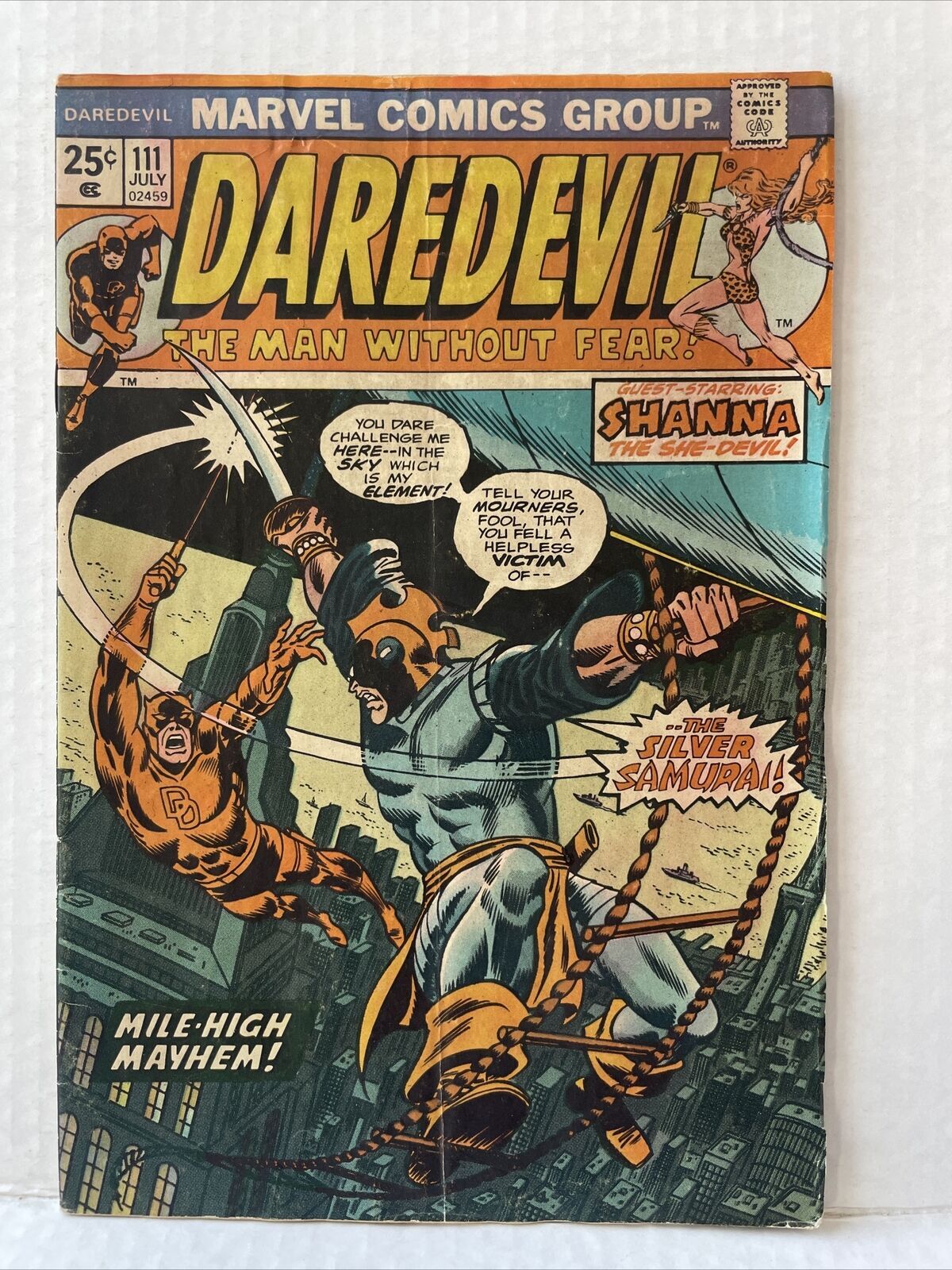 Daredevil #111 1st Appearance Silver Samurai Shanna The She Devil App ...