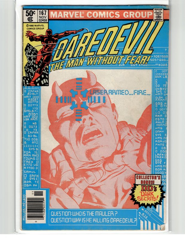 Daredevil #167 Newsstand Edition (1980) Daredevil [Key Issue] | Comic ...