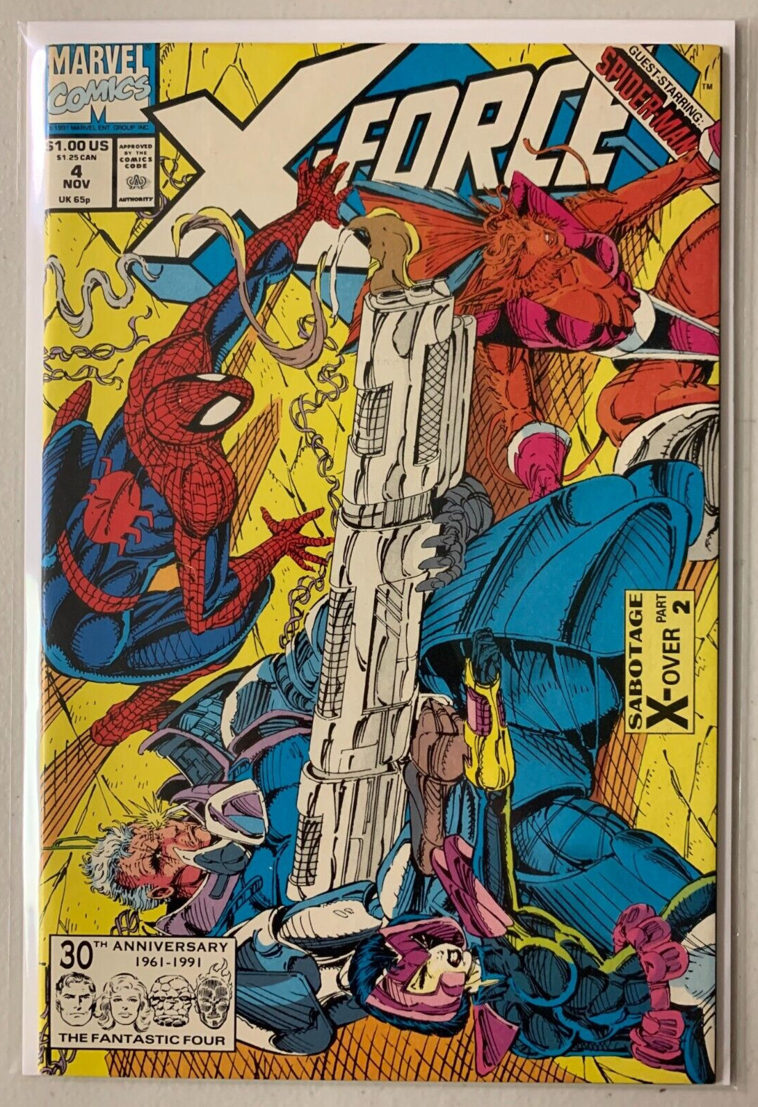 X-Force #4 Marvel 1st Series Sideways Issue Spider-Man appearance 7.5 ...