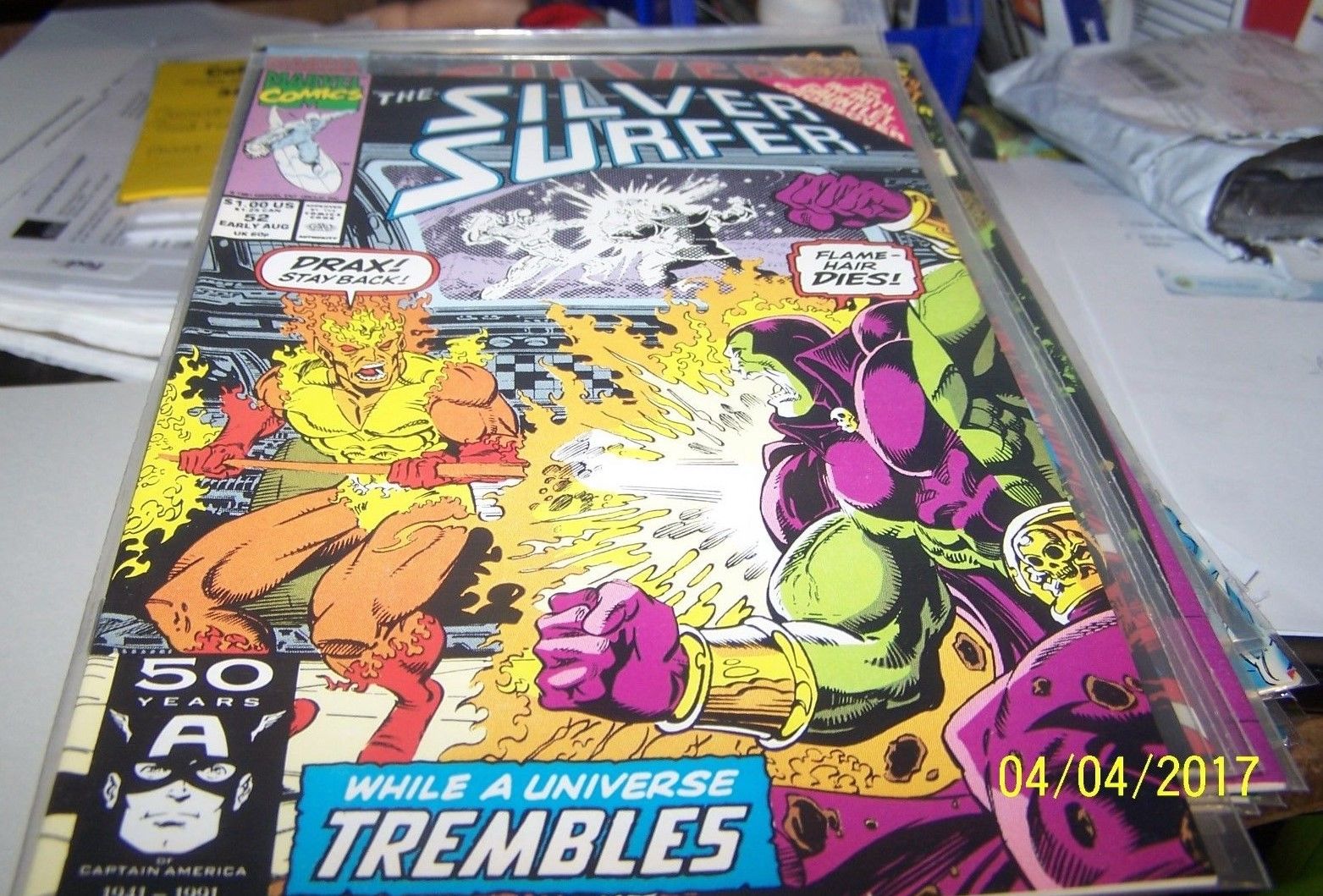 Silver Surfer comic # 52 Aug 1991, Marvel drax thanos infinity gauntlet ...