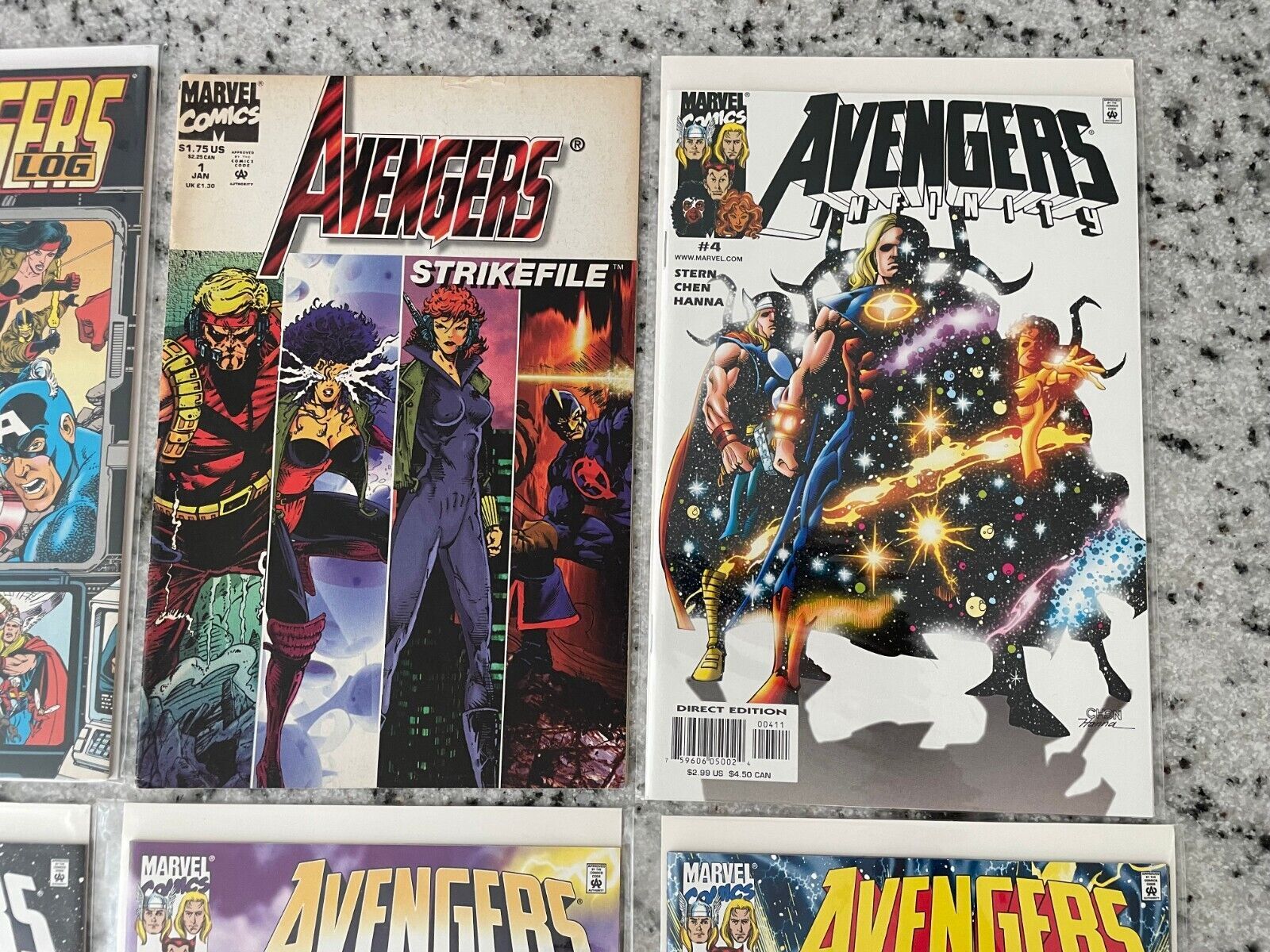 6 Avengers Marvel Comics Infinity # 1 2 3 4 + Strikefile # 1 + Log # 1 ...