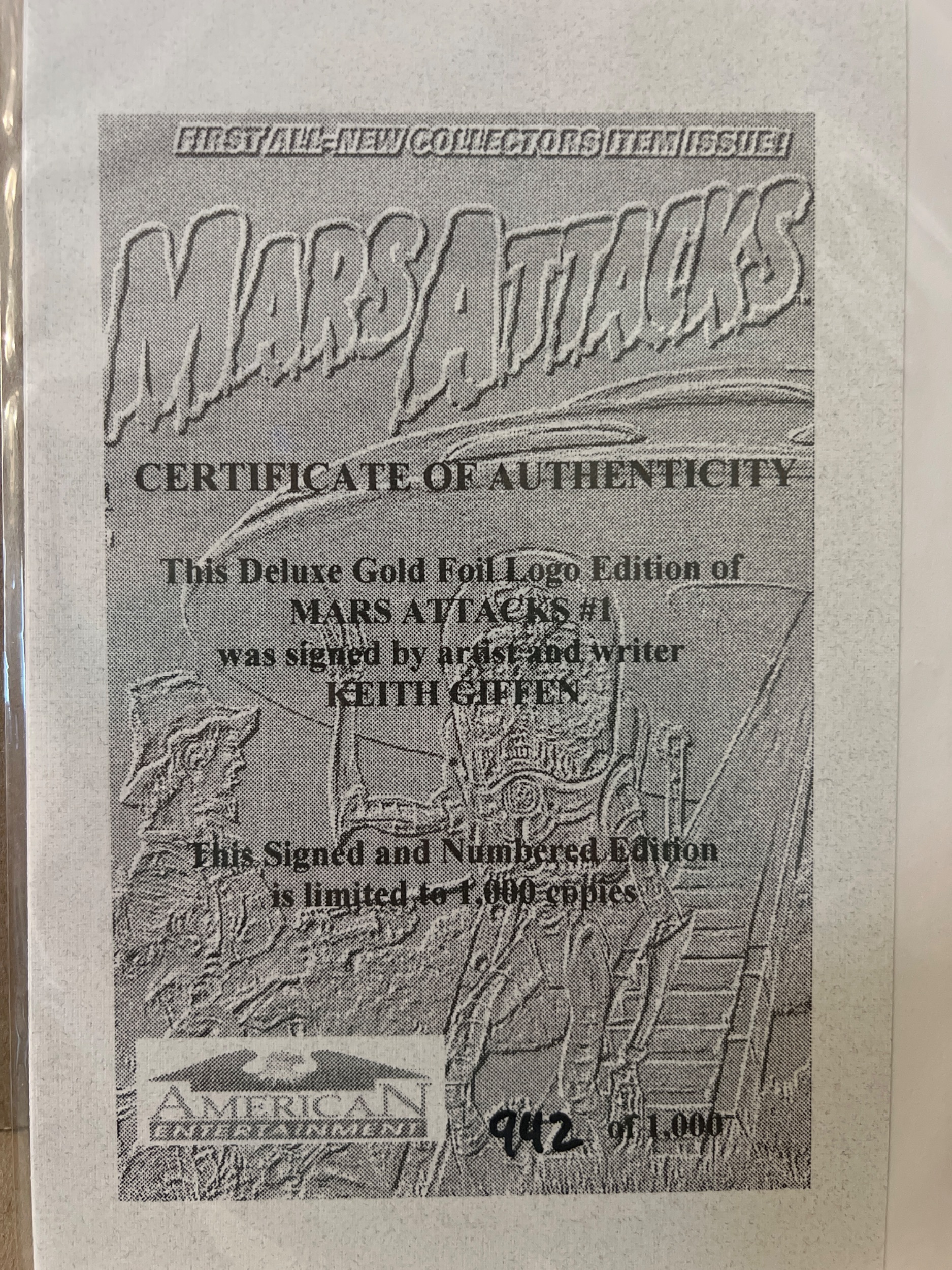 Mars Attacks #1 (1994) signed and numbered by Keith Giffen 947/1000 | Comic Books - Modern Age ...