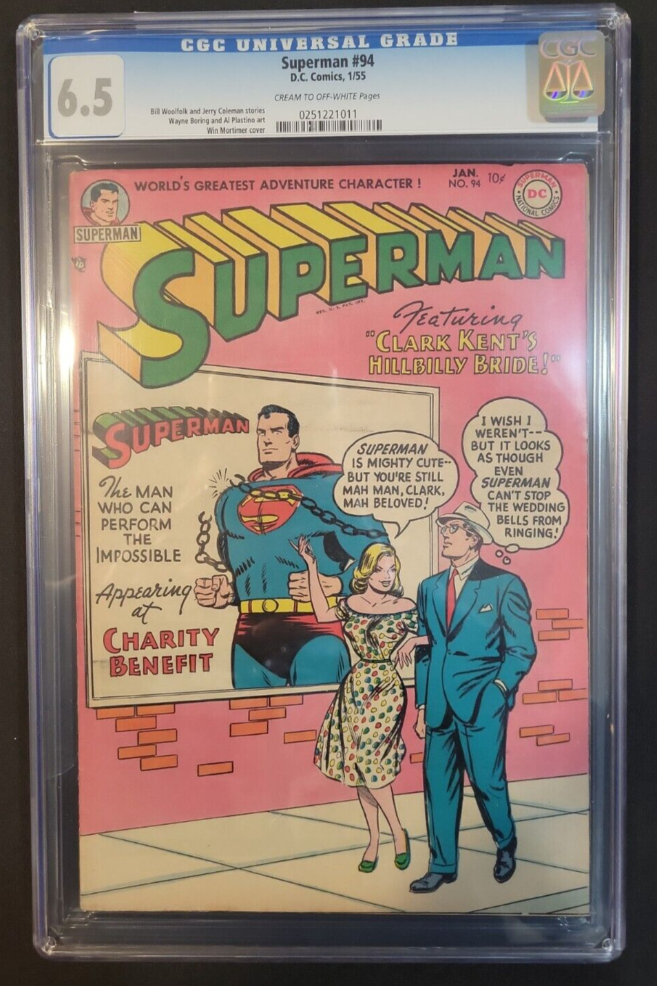 superman #94 1955 CGC 6.5 DC comics | Comic Books - Golden Age, DC Comics, Superman, Superhero ...