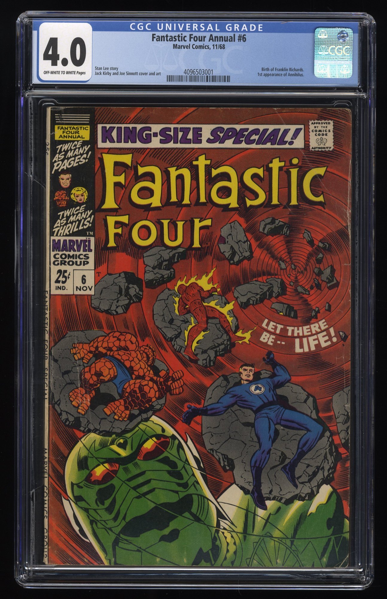 Fantastic Four Annual #6 CGC VG 4.0 1st Appearance Annihilus! | Comic ...