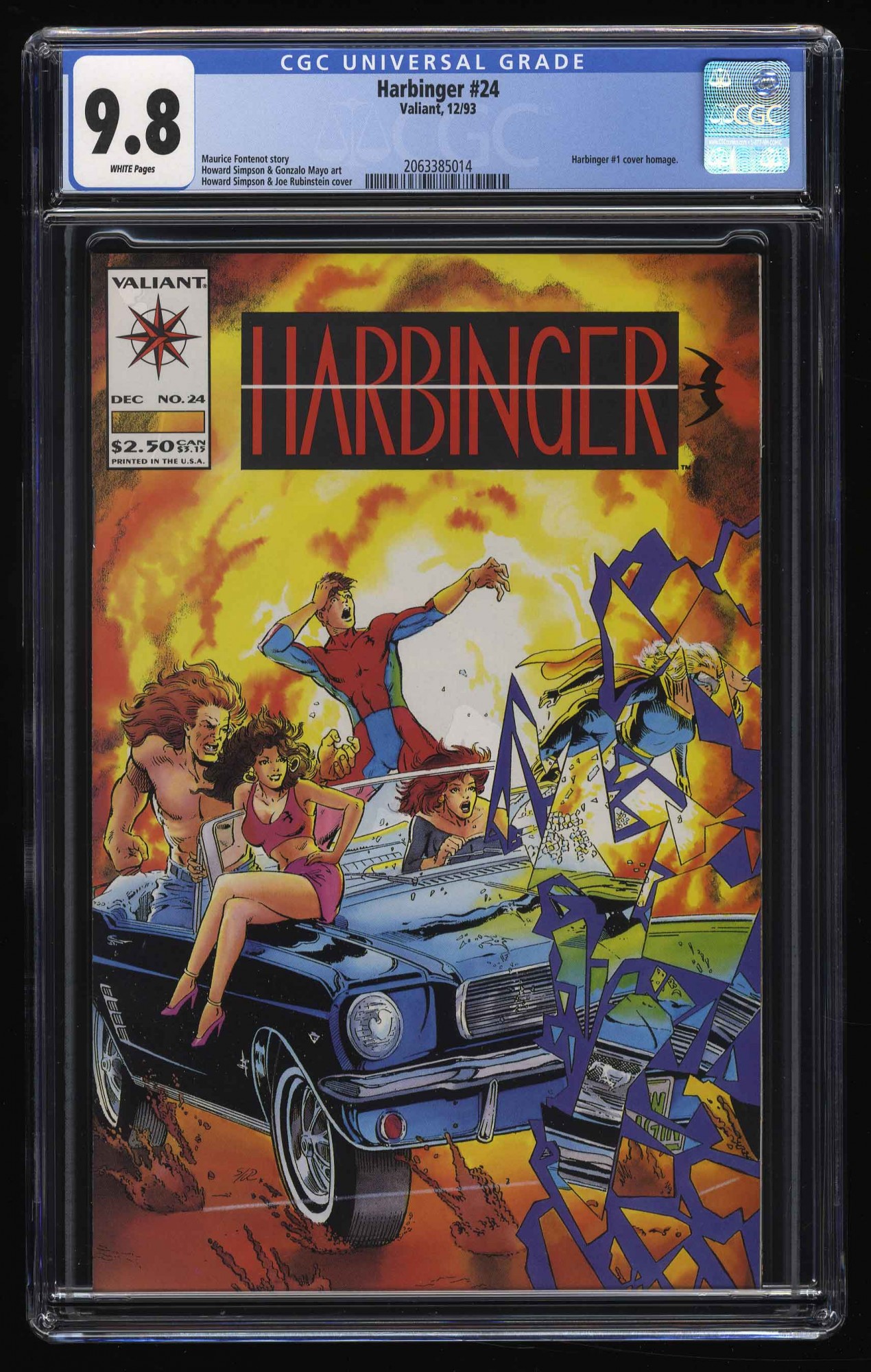Harbinger #24 CGC NM/M 9.8 White Pages #1 Cover Homage! | Comic Books ...