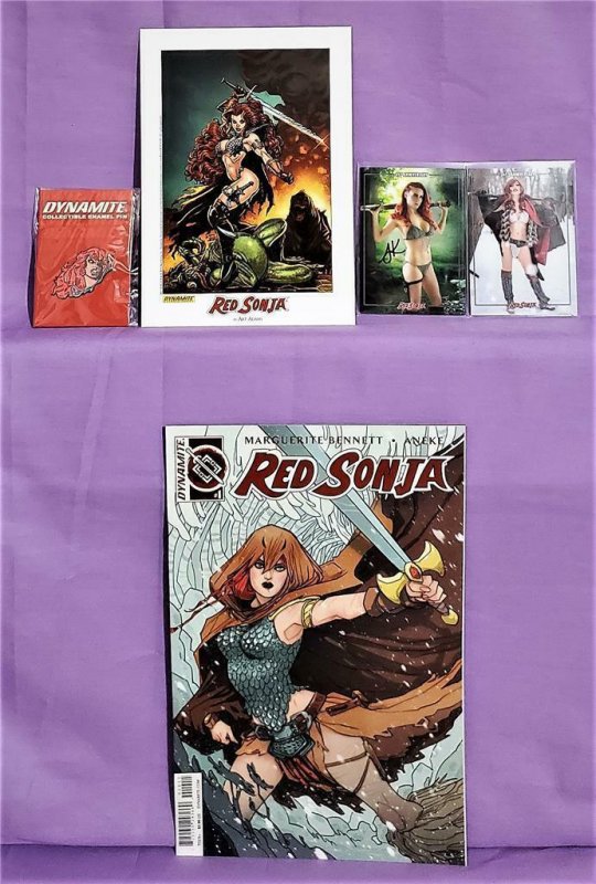 RED SONJA #1 45th Anniversary Signed Trading Card Lithograph Pin (Dynamite 2016) | Comic Books ...