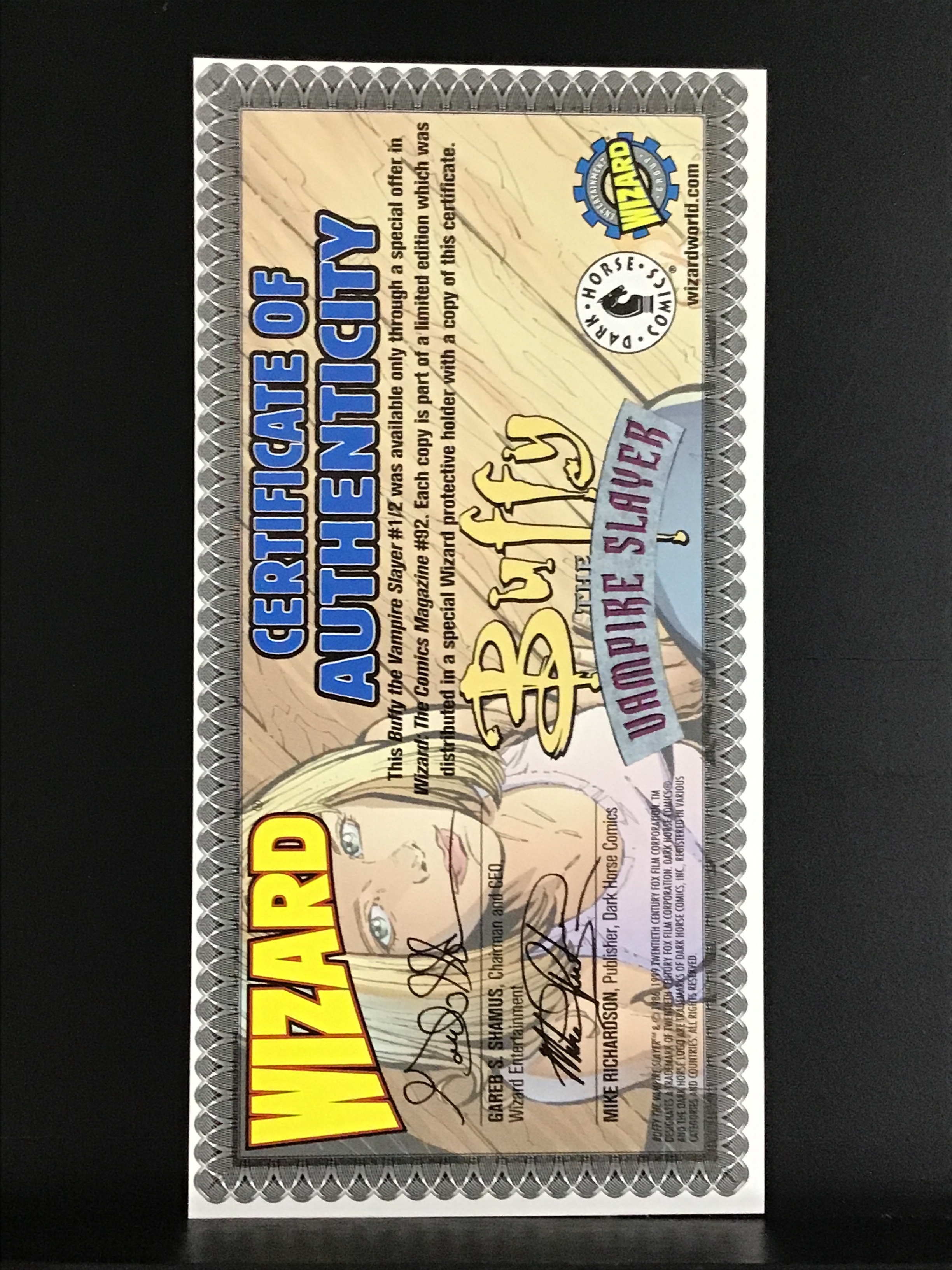 Buffy the Vampire Slayer, Wizard 1/2 with COA. | Comic Books - Copper ...
