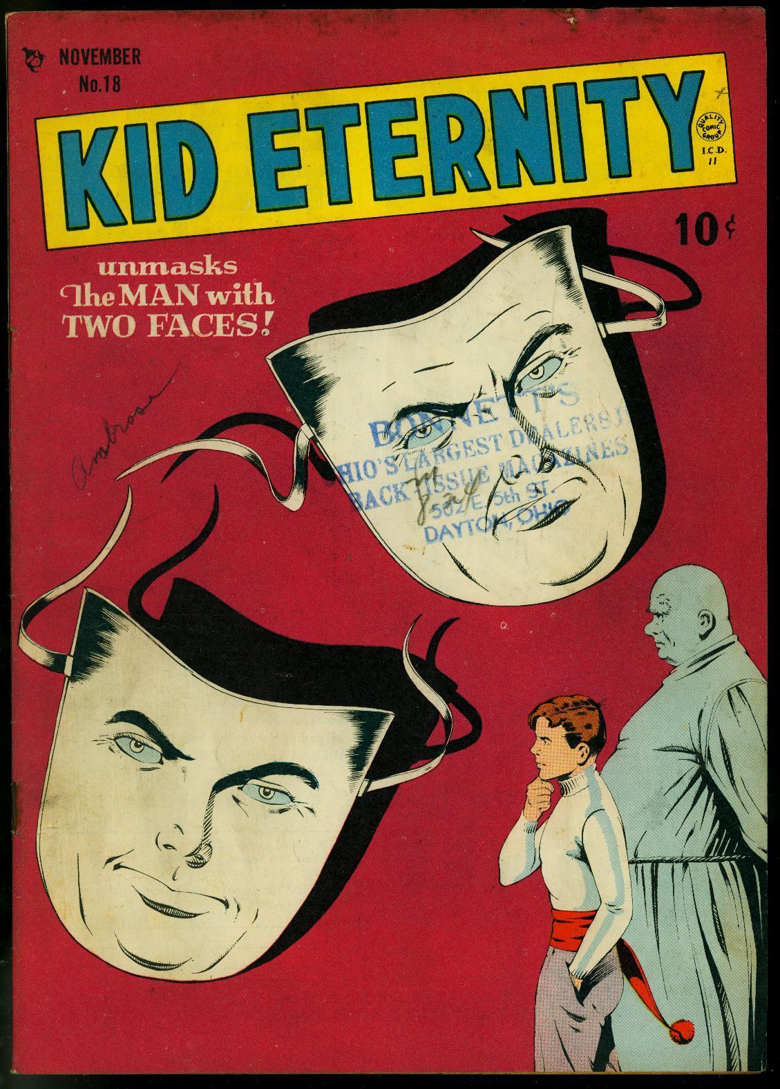 Kid Eternity #18 1949- Last issue- Golden Age Mask cover | Comic Books ...