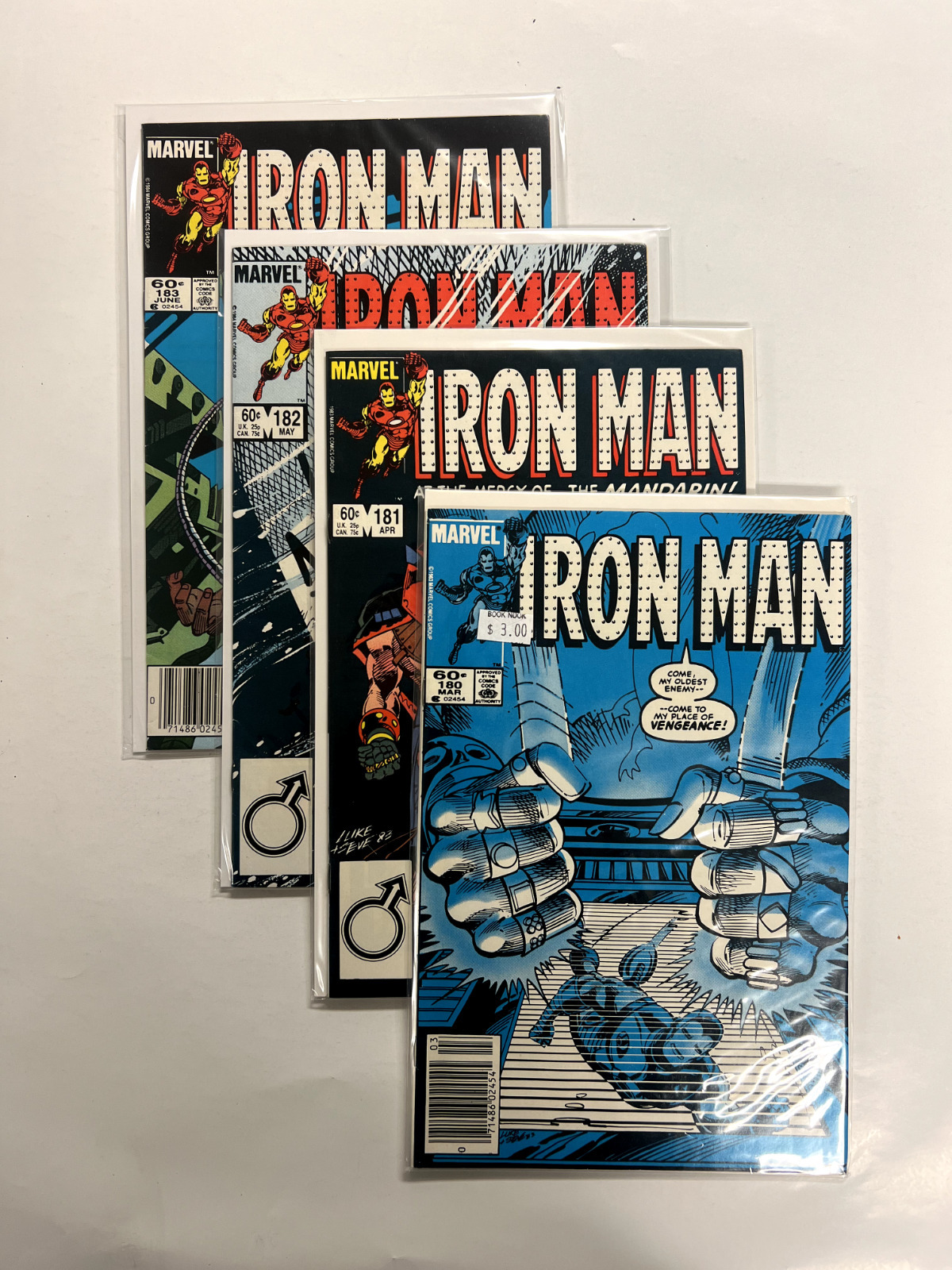 4 Iron-Man Marvel Comics #180 181 182 183 Defenders Hulk X-Men Iron-Man ...