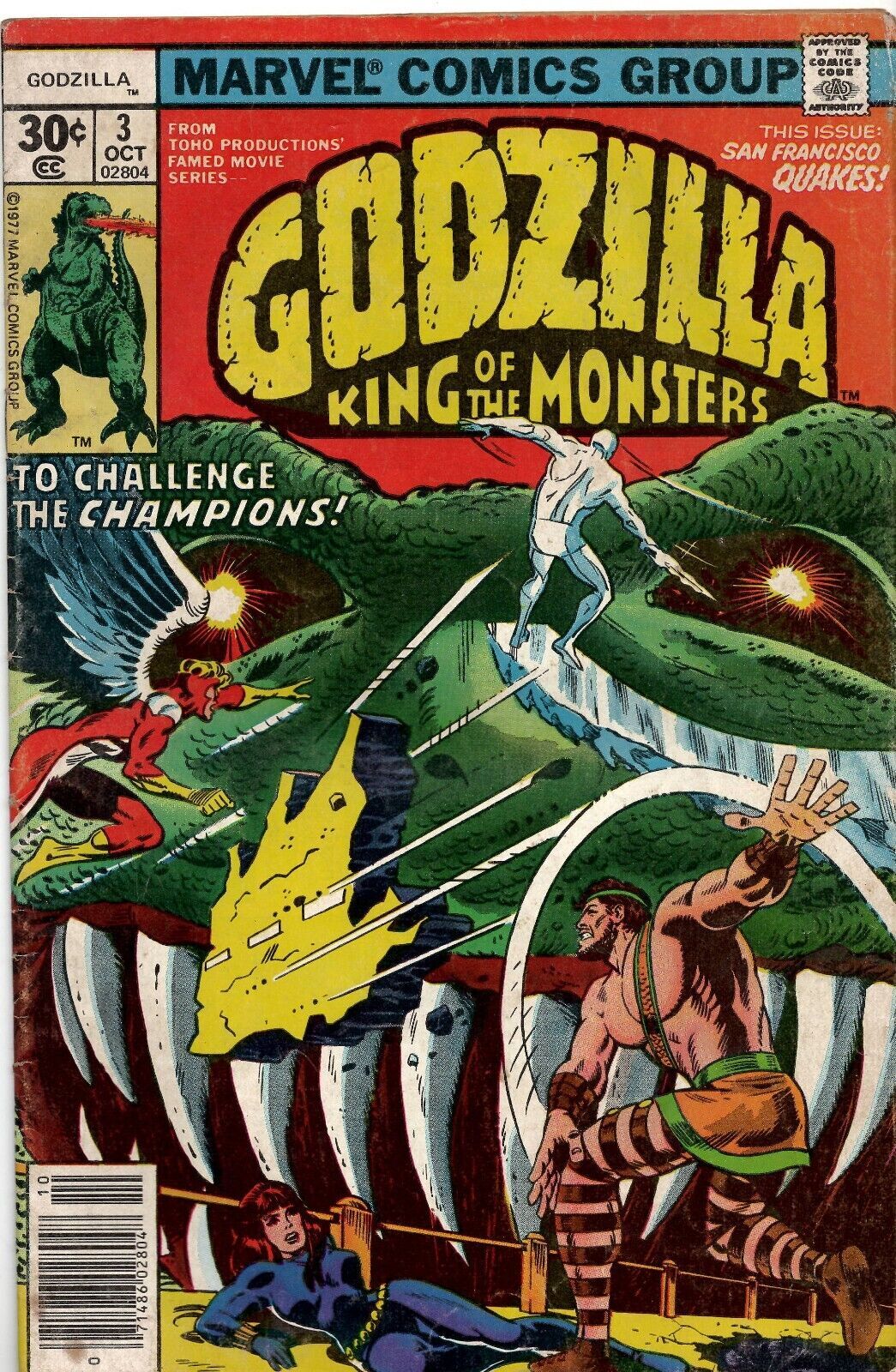 Godzilla #3 VINTAGE 1977 Marvel Comics Champions | Comic Books - Bronze ...