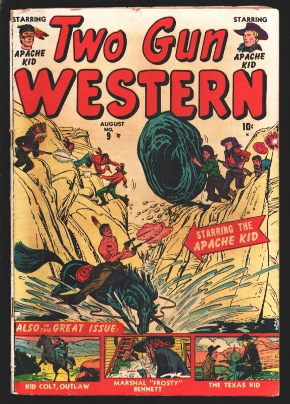 Two Gun Western #9 1951-Apache Kid, Texas Kid, Kid Colt-Tiny tape at ...