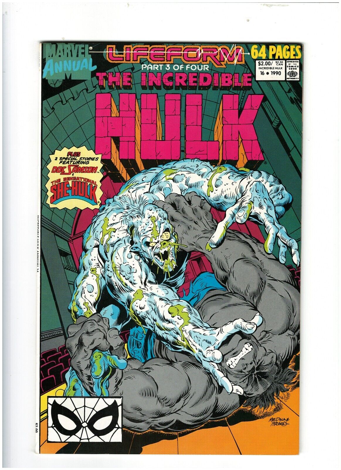 Incredible Hulk #16 Marvel 1990 She-Hulk & Doc Samson Lifeform NM- 9.2 ...